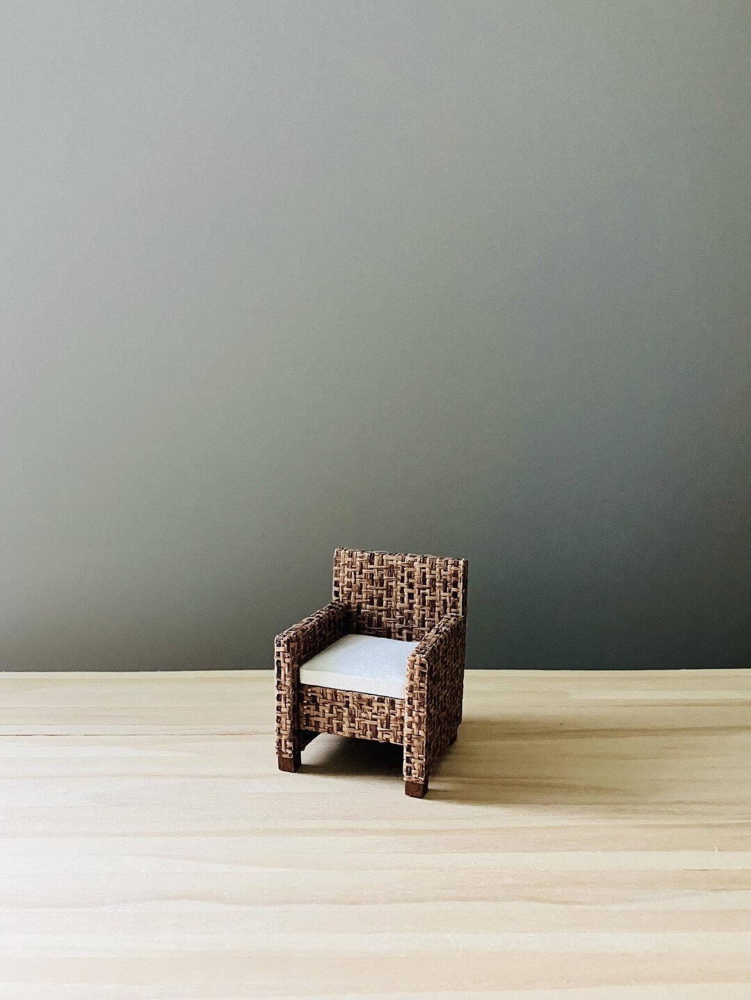 Miniature Rattan Chair + Mini Outdoor Chair + Miniature Patio Furniture ...