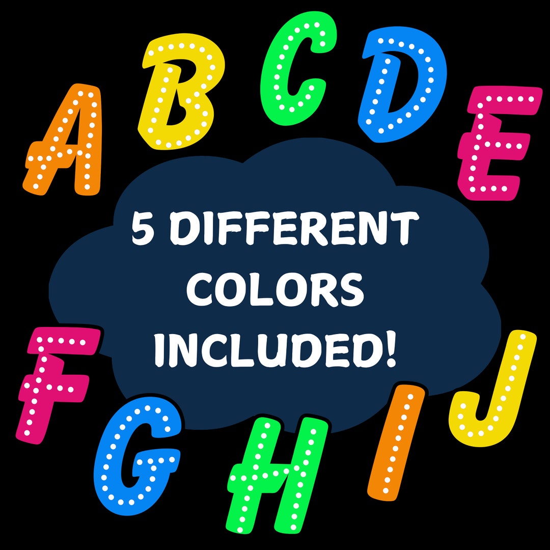 Polka Dot Alphabet Digital PNG Download - Etsy