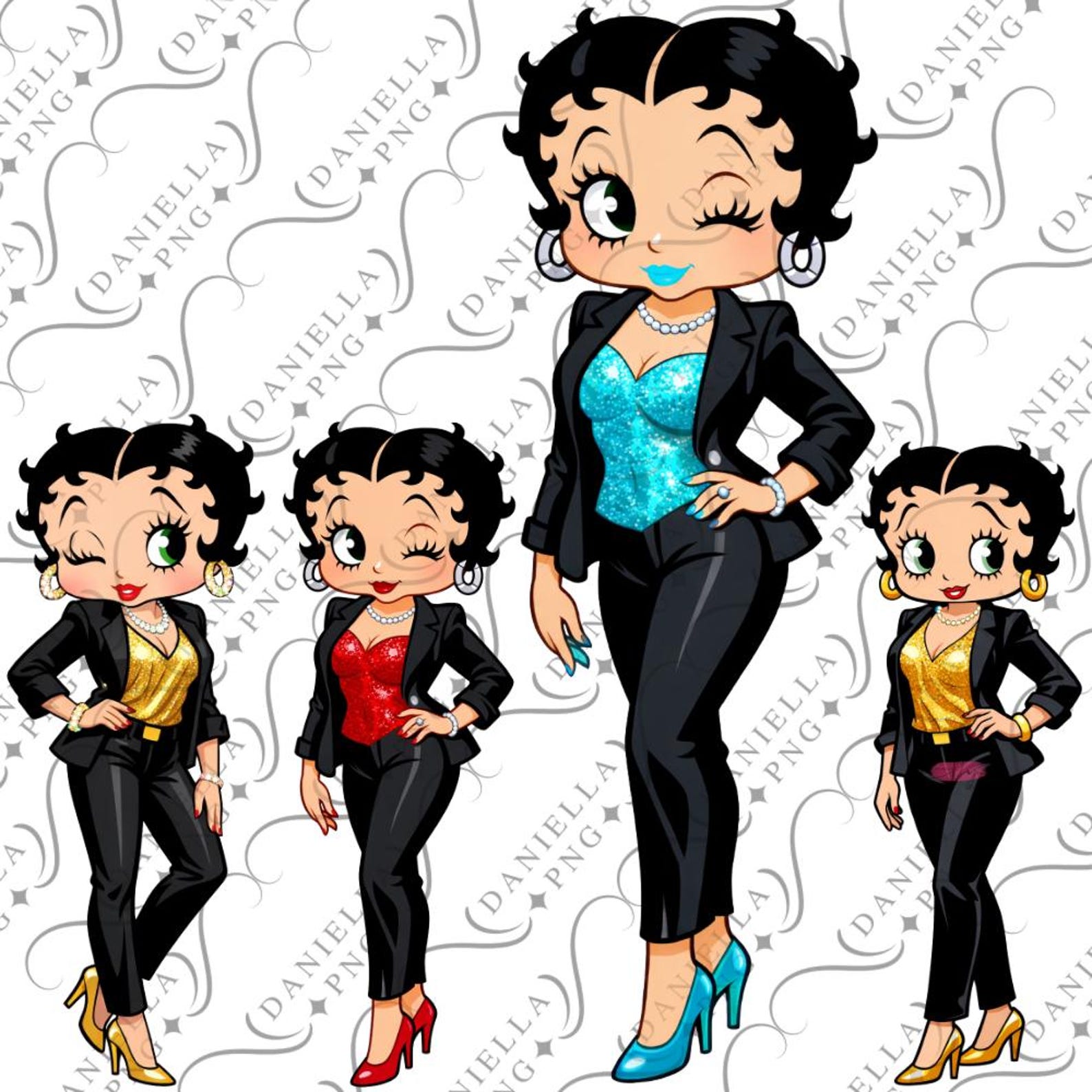 Boss Babe Betty Boop PNG Bundle | 4 PNG Files | Glam Betty Boop Clipart ...