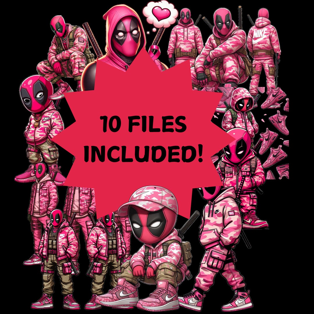 Deadpool in Pink Camouflage Breast Cancer Awareness Inspired Art. PNG ...