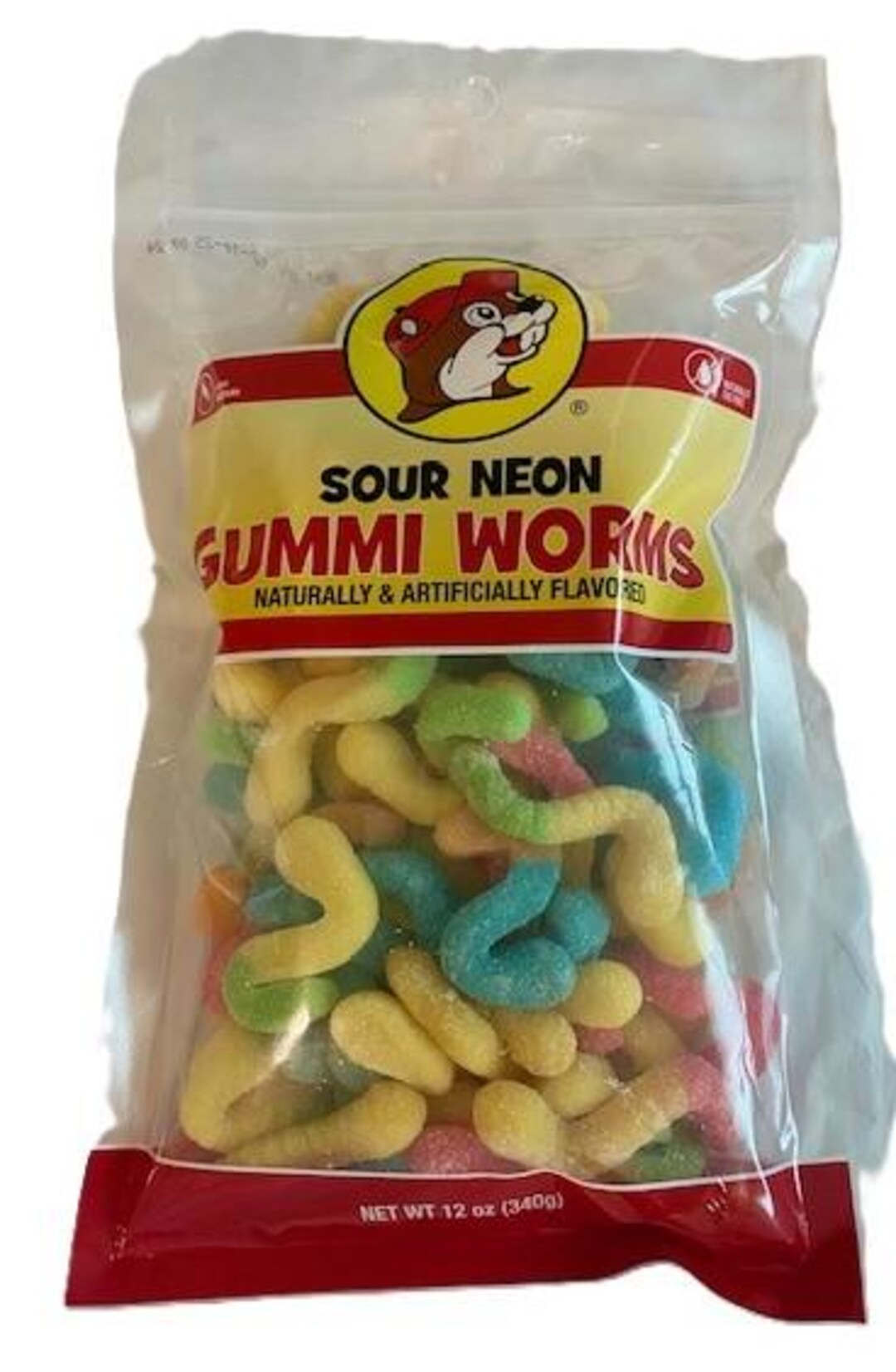 Buc-ee's Sour Neon Gummi Worms 12 Oz. - Etsy