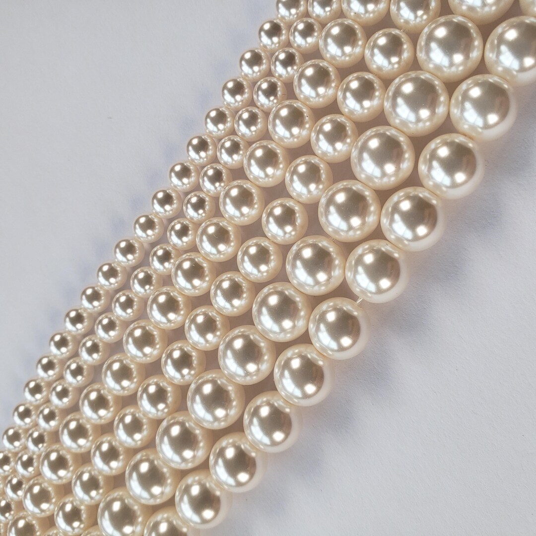 Loose Round Popular Fashion Cream White Shell Powder Pearl Beads High ...