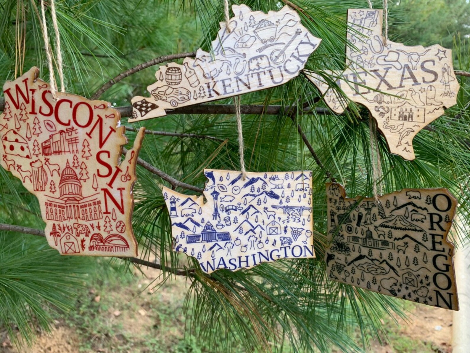 Nashville Tennessee Shaped Wood Wooden Christmas Ornament - Digital ...