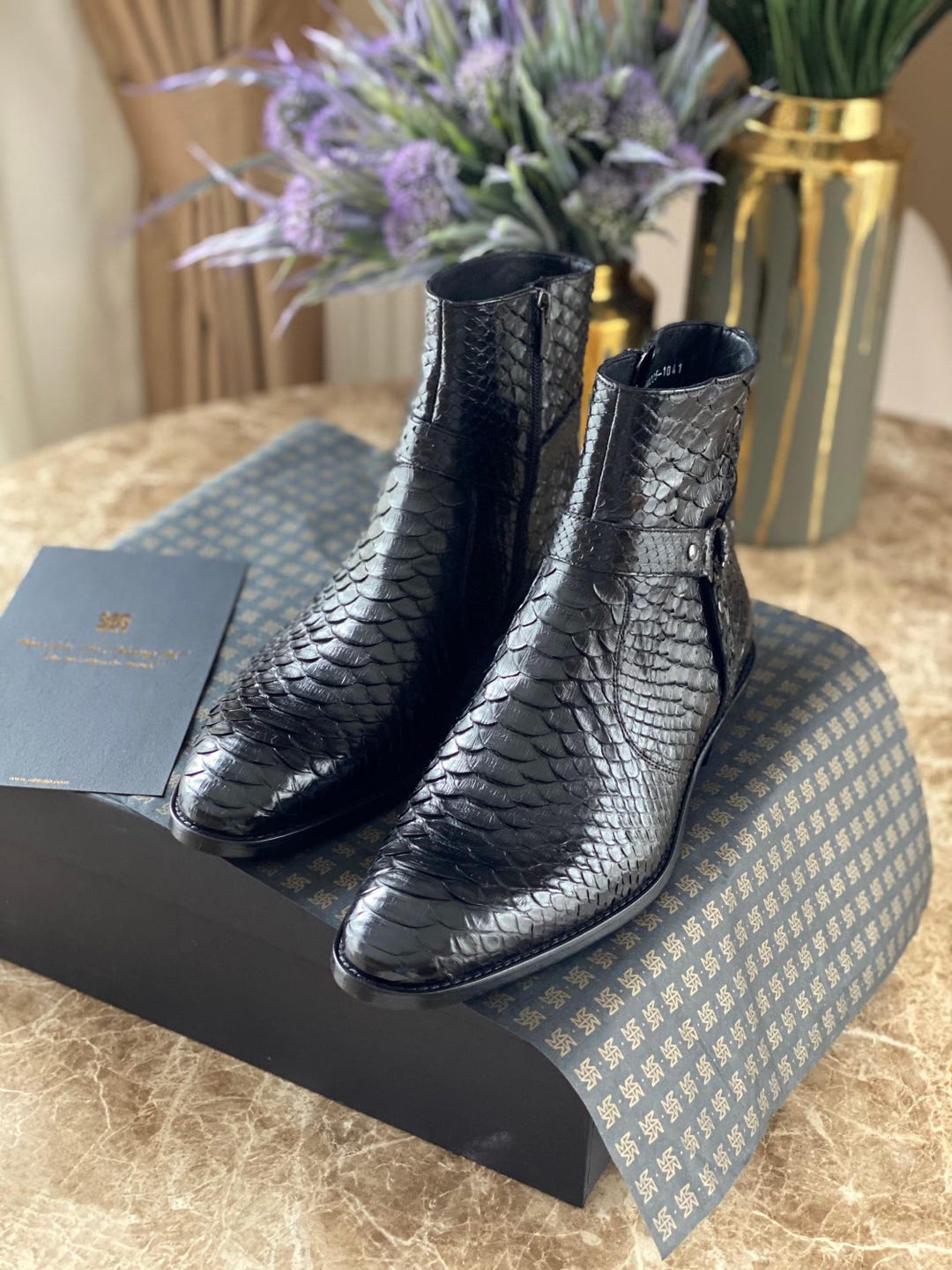Italian Python Leather Boots , Python Leather Shoes , Men Leather Boots ...