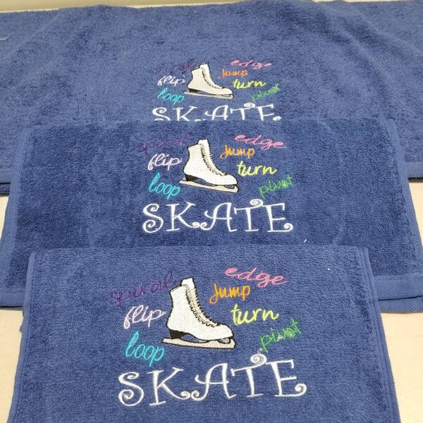 Personalized Ice Skate Towels - Etsy