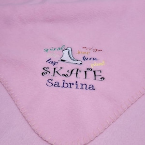 Figure Skating Personalized Blanket, Ice Skating Throw Blanket, Ice ...