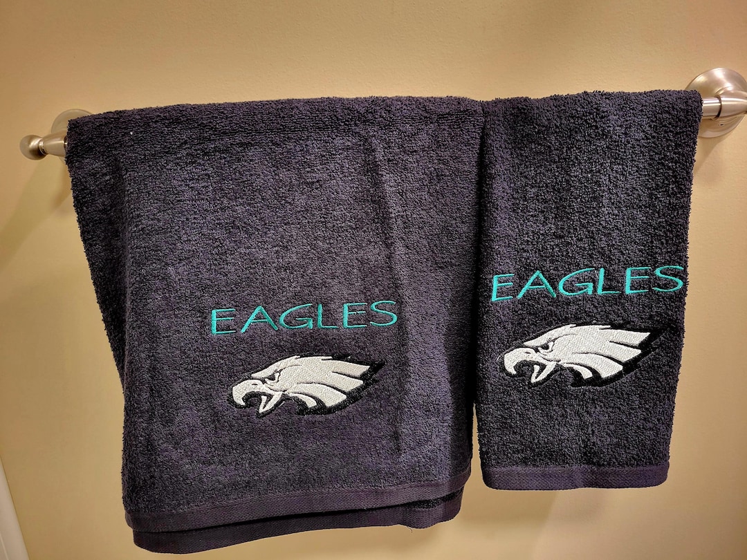 Birds Bath Towel, Eagle Bath Towels, Personalized Gift, Man Cave, for Him, Fan Gift, Eagles Gift ...