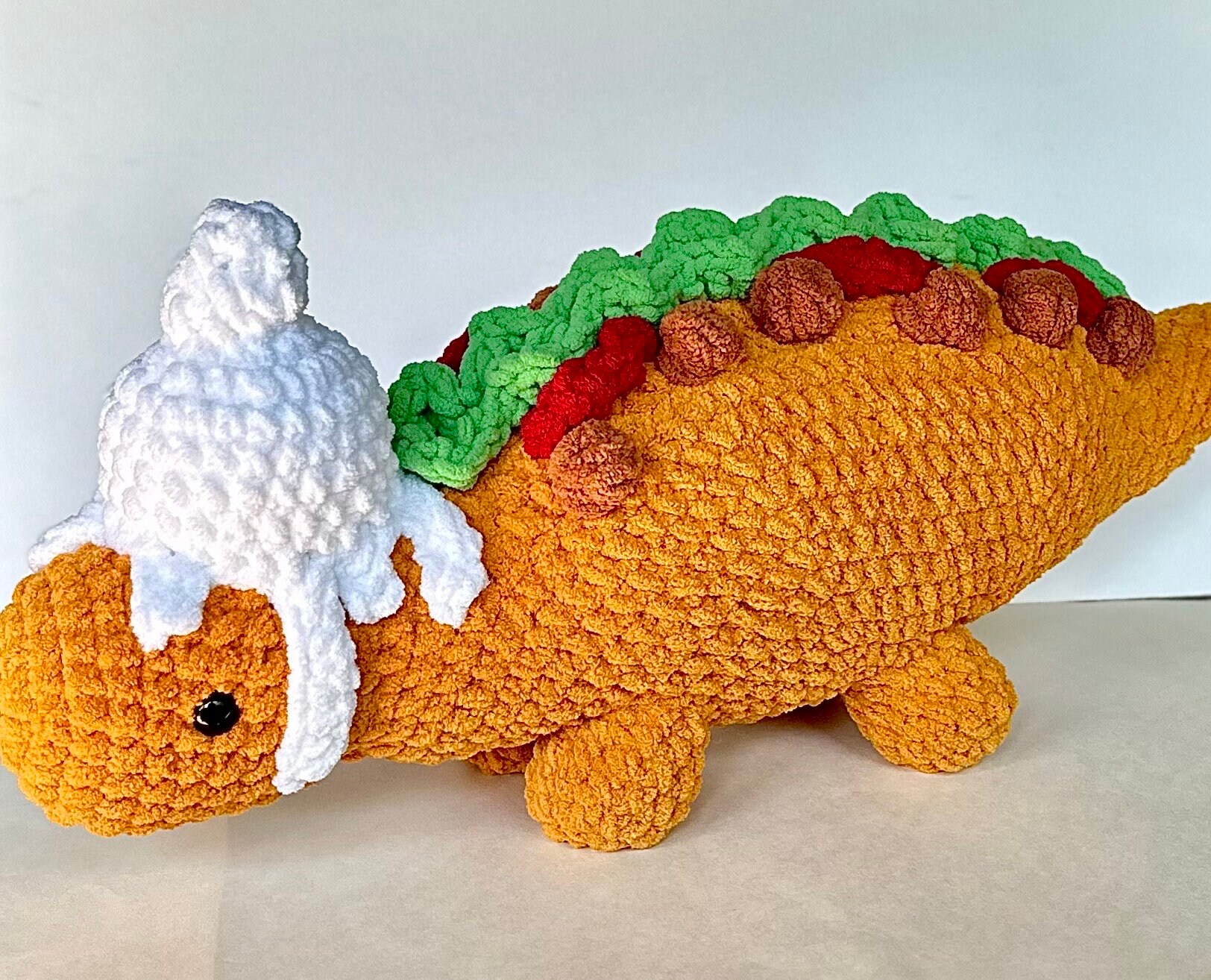 Tacosaurus Supreme/crochet Dinosaur/taco Dino/crochet Plush Figure ...