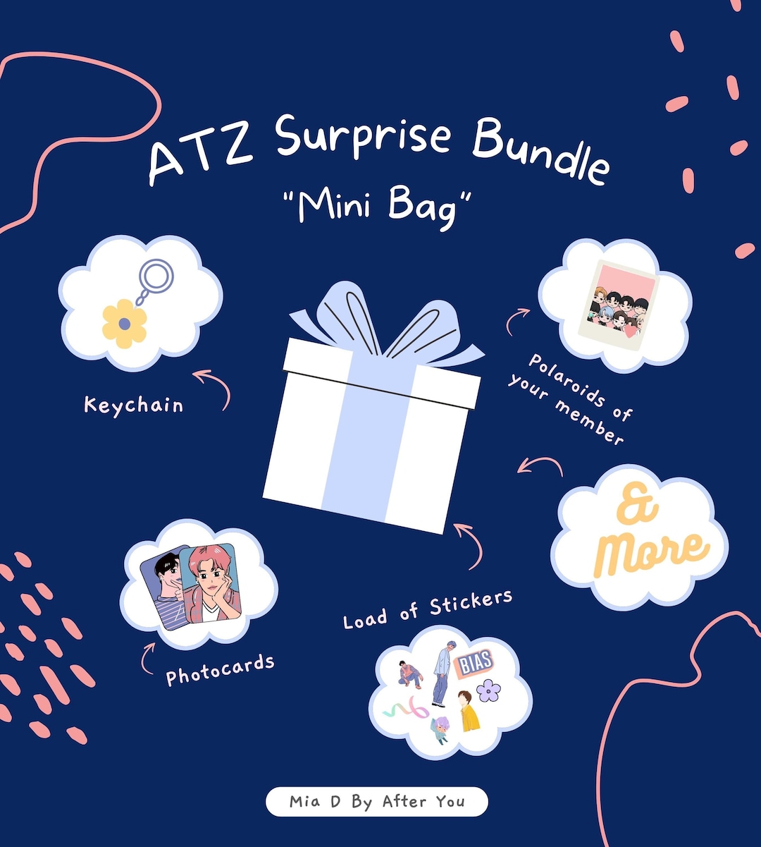 ATZ Mystery Small Bias Bag Custom Merch Gift Bag Goodie Bag Bookmarks ...
