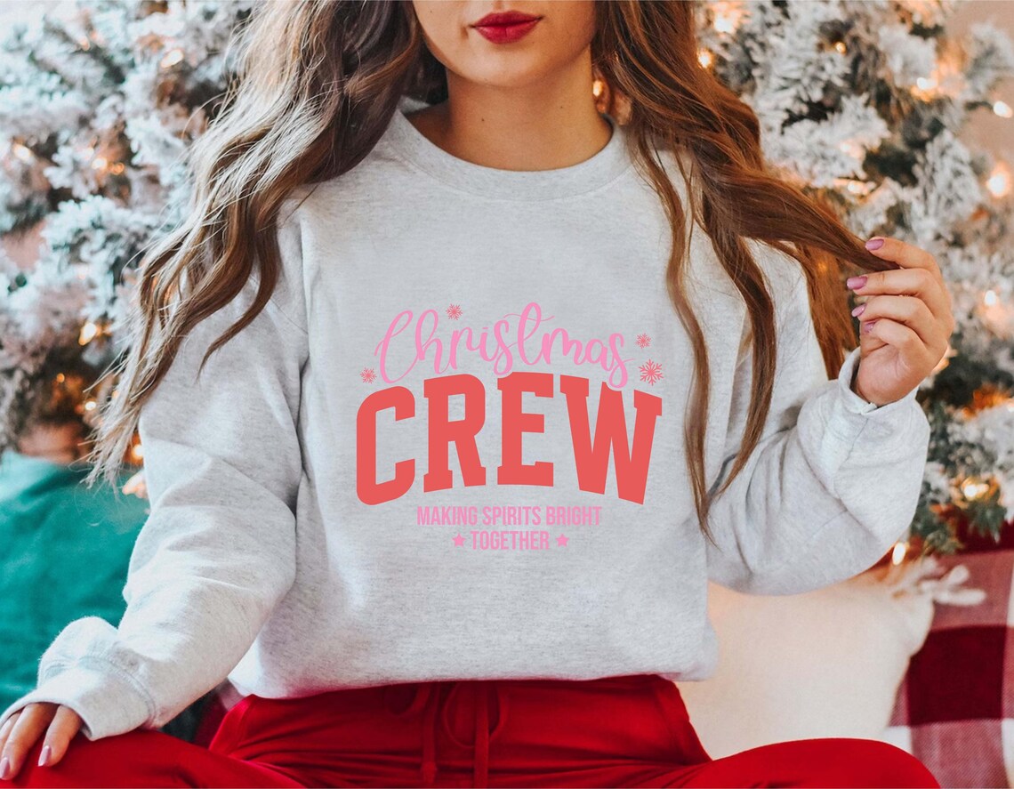 Christmas Crew Xmas Sweatshirt, Snowman Holiday Shirt, Santa Claus ...