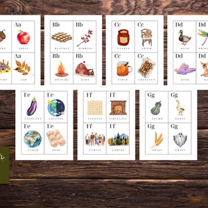 Autumn Fall Theme Alphabet Flash Cards | ABC Cards | Editable Digital ...