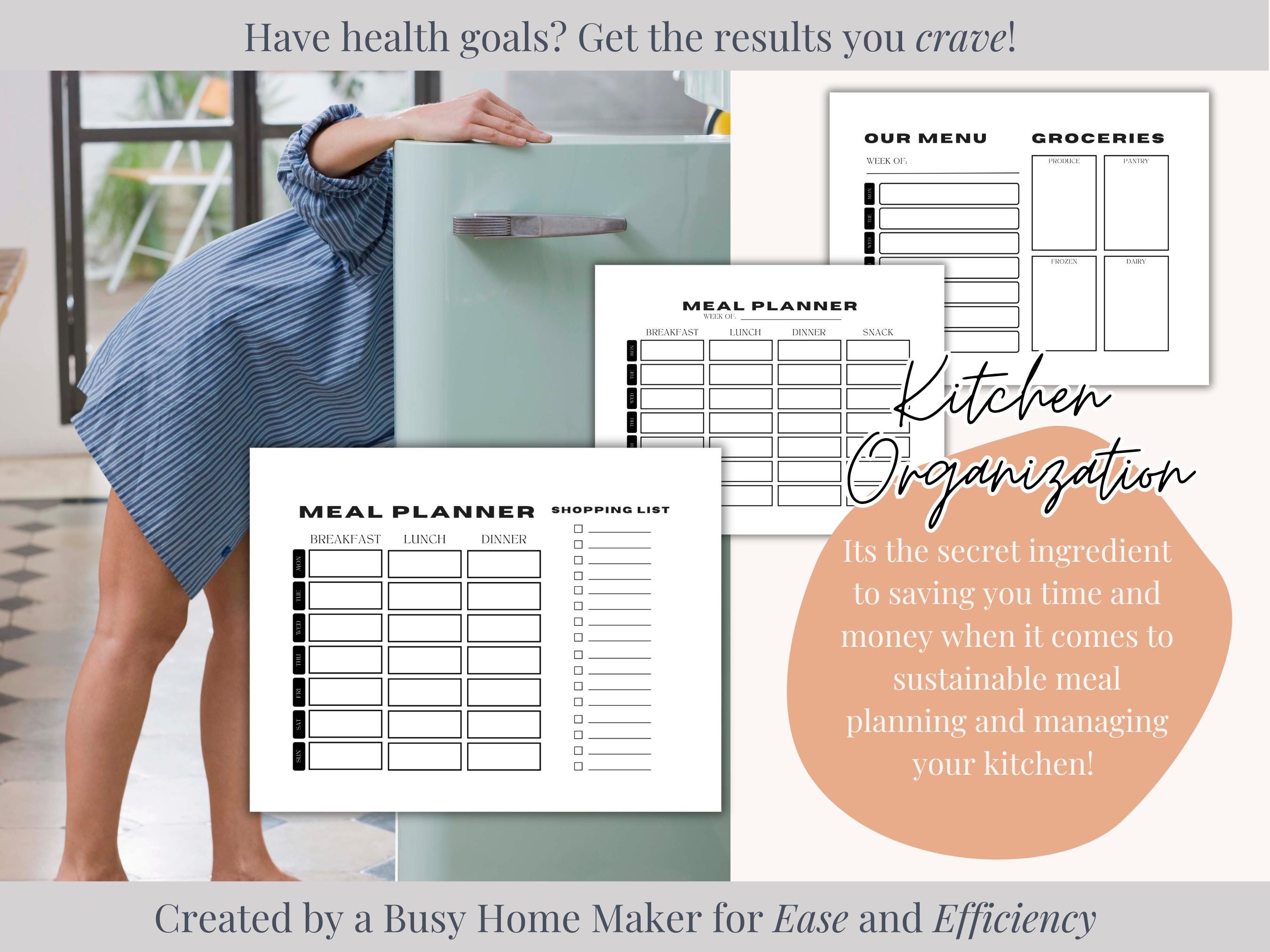 Weekly Meal Planner Digital Printable | Grocery Lists, Menu Planner ...