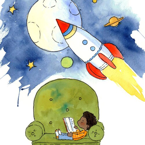 Space Story Art Print Children - Etsy
