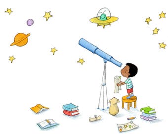 Space Story Art Print Children | Etsy