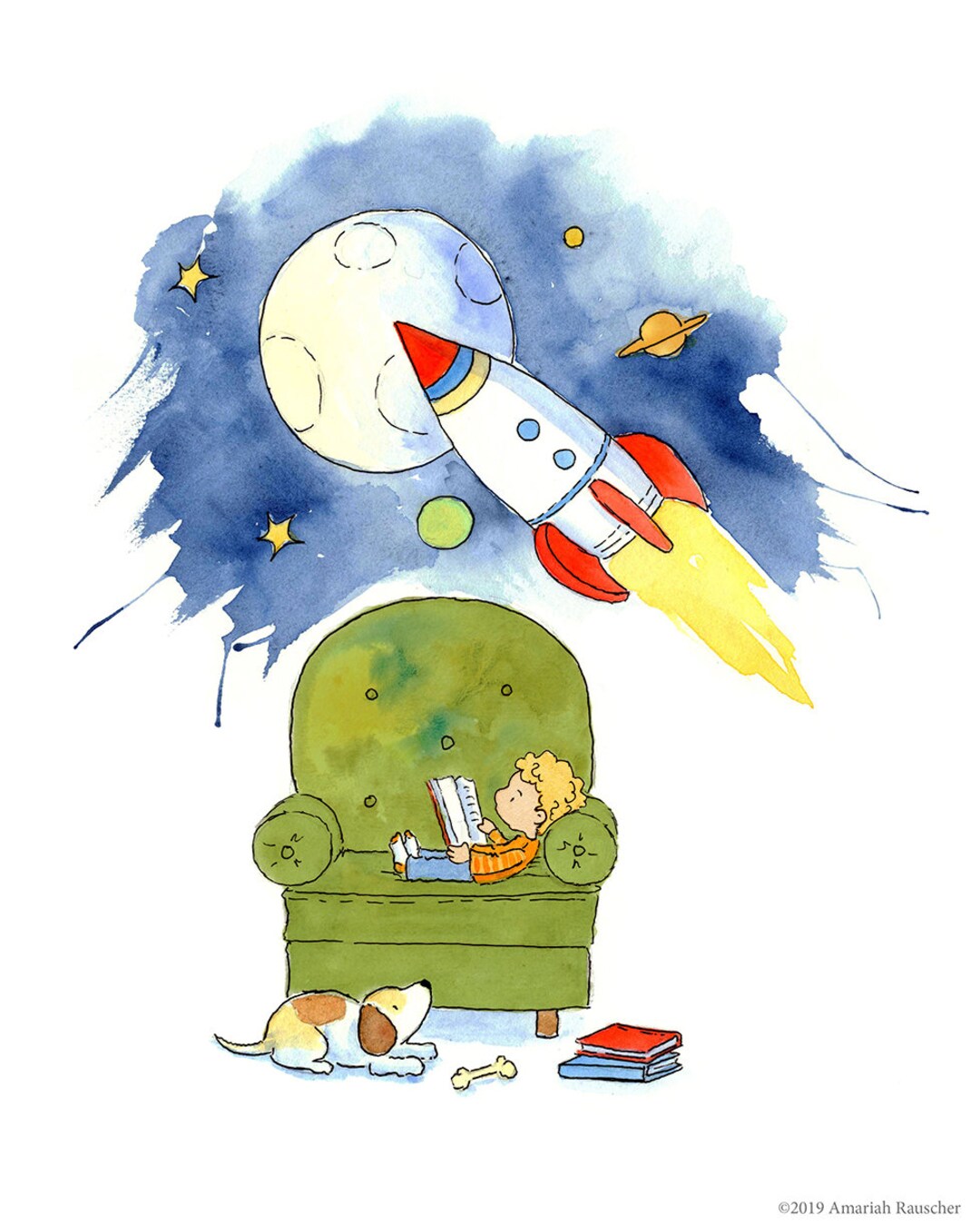 Space Story - Art Print - Children - Etsy