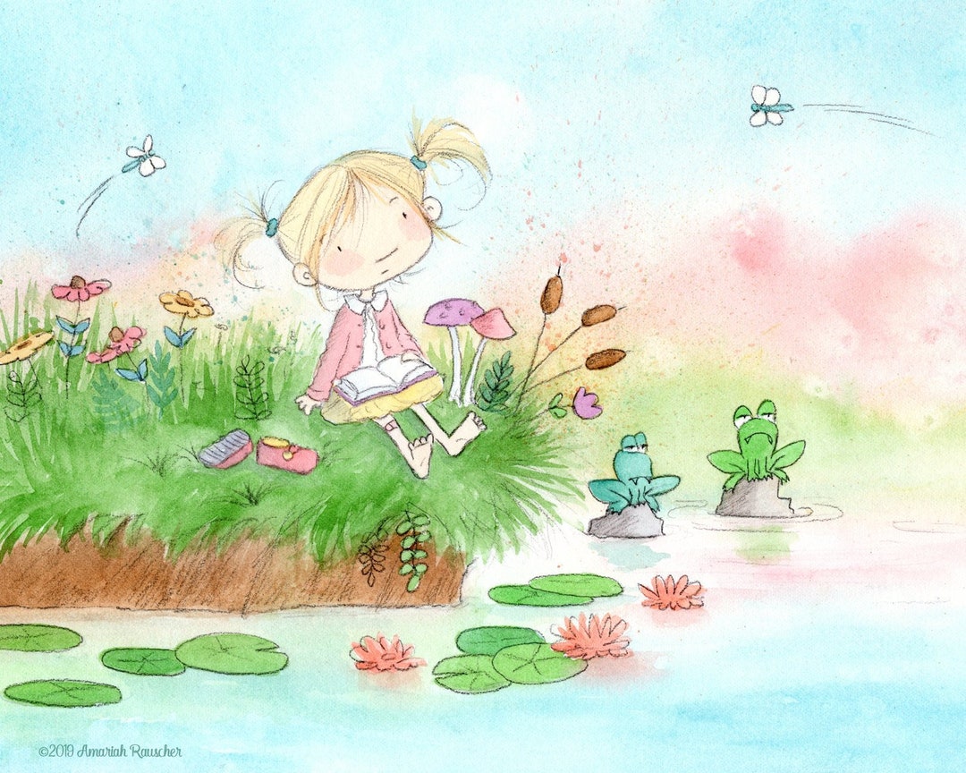 The Frog Pond - Art Print - Children - Etsy