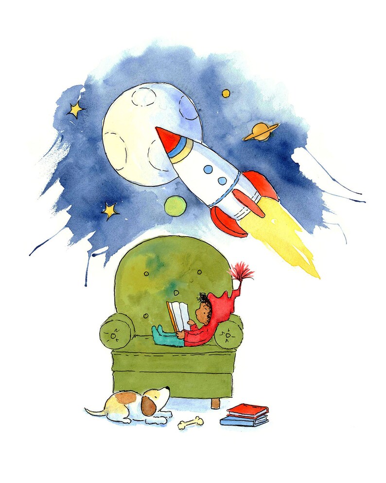 Space Story Art Print Children - Etsy