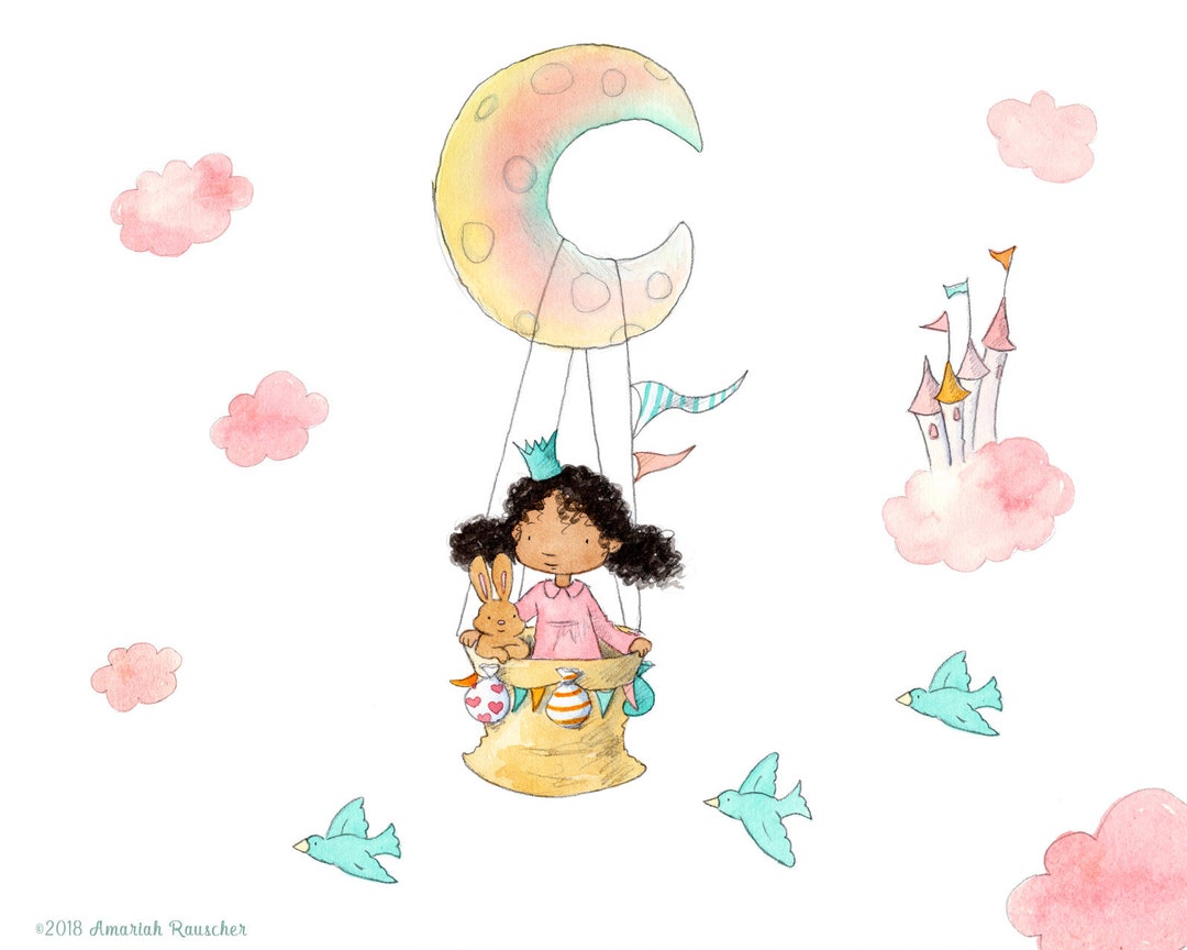 Float - Toddler Baby Girl Princess - Art Print - Nursery - Etsy