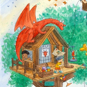 ORIGINAL PAINTING - the Dragon Has Landed Treehouse - Etsy