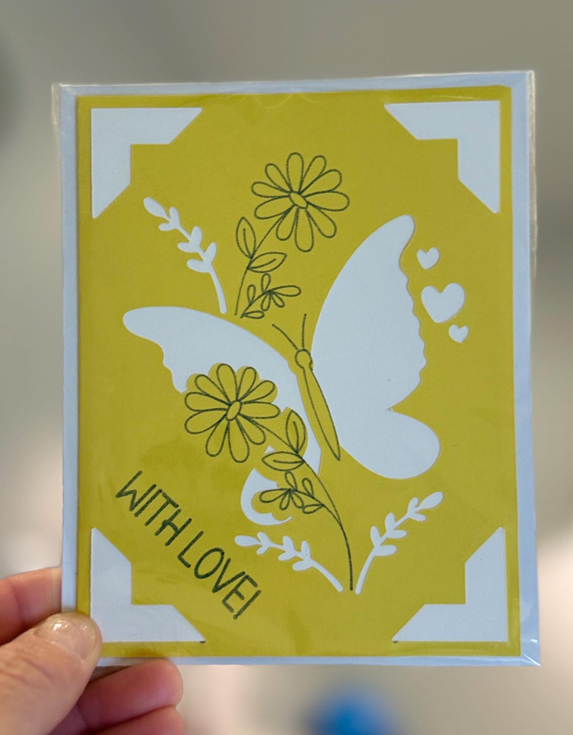 Butterfly Greeting Card: With Love-blank Inside | Love Card - Etsy