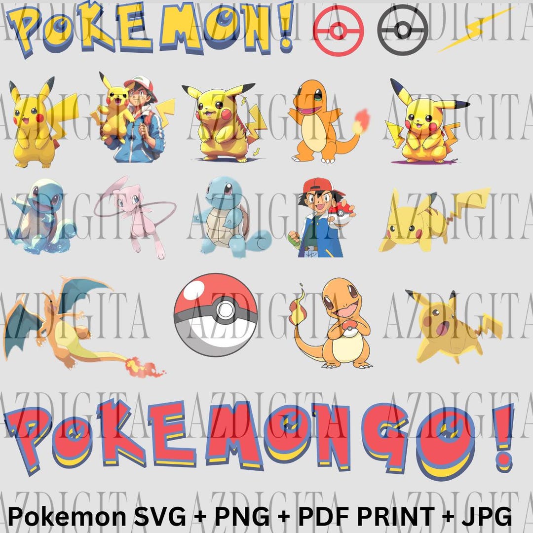 Pokemon Svg Bundle, Pokemon Svg. Pokemon Clipart, Pokemon Pdf, Pokemon ...