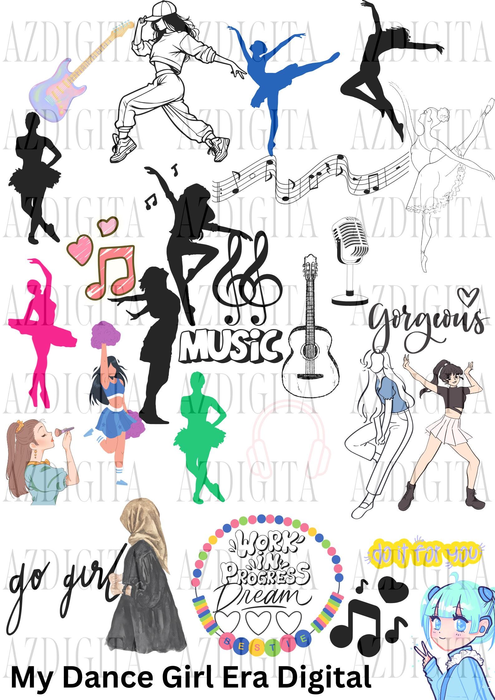 Dance Svg Bundle, Dance Png Bundle, Dance Svg for Girls,i Love to Dance ...