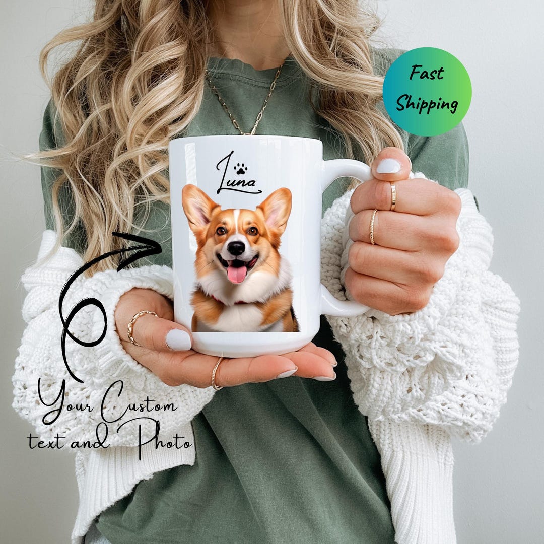 Custom Dog Mug, Custom Pet Mug, Pet Drawing From Photo, Pet Memorial ...
