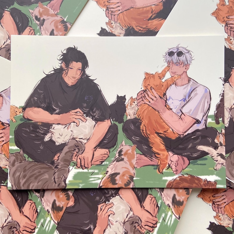 JJK Geto Gojo Cats Print - Etsy