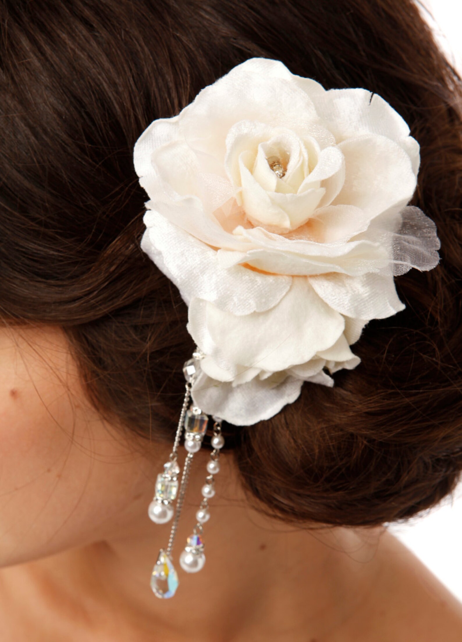 Double Velvet Rose Vintage Inspired Wedding Hair Accessory, Wedding ...