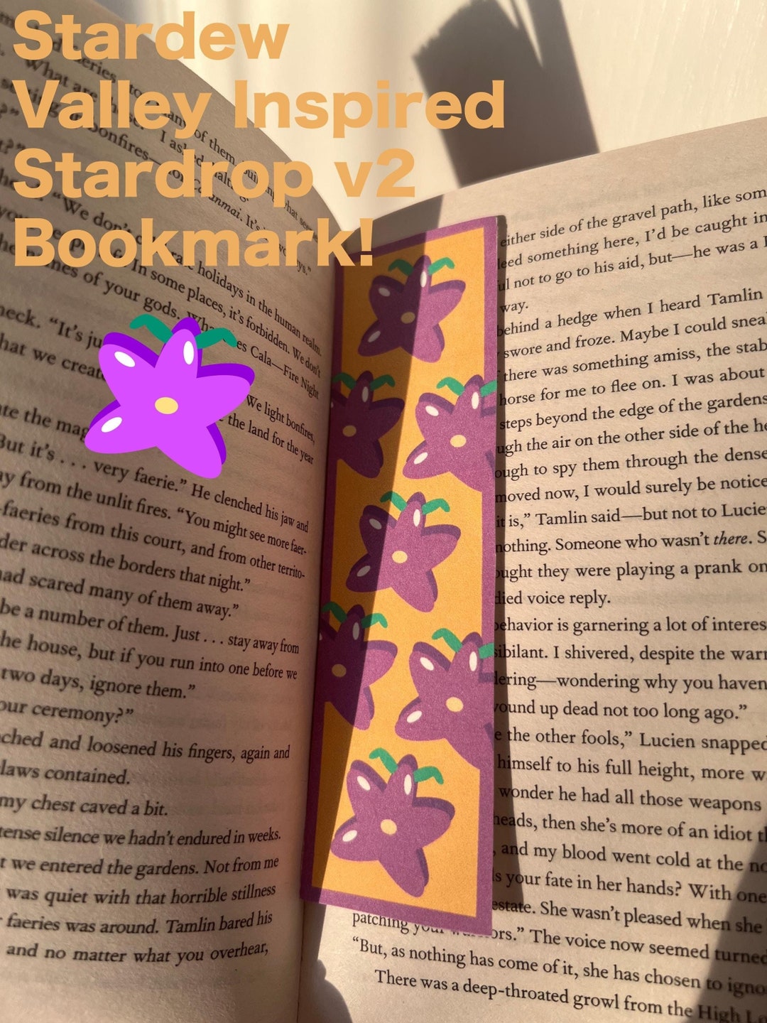 Stardew Valley Inspired Purple and Yellow Stardrop Bookmark V2 | Gifts ...