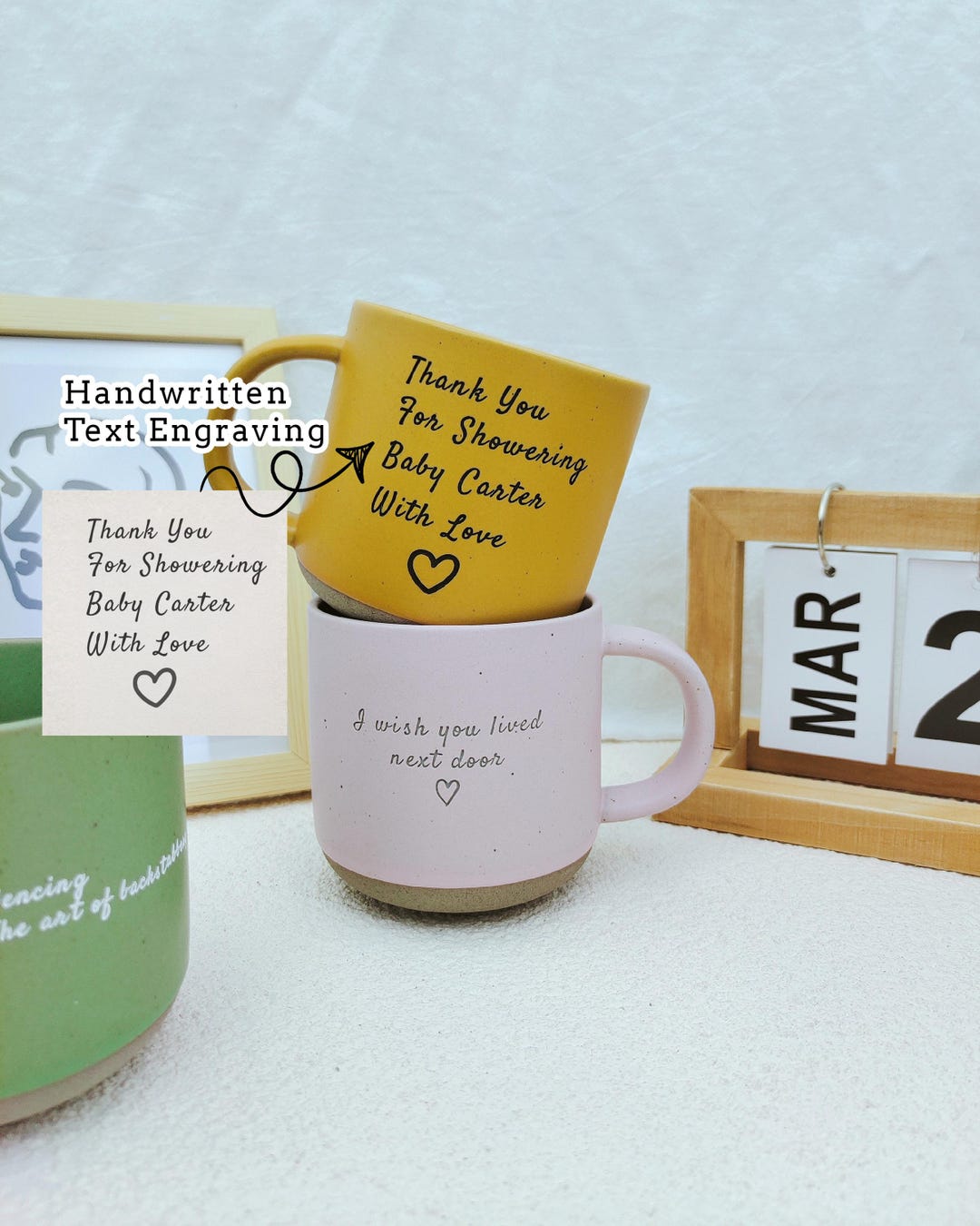Custom Mug Actual Handwriting Mug, Your Handwriting Text Gift, Engraved ...