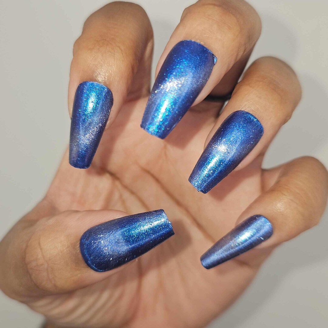 Striker's Spike: Blue Silver Magnetic Nail Polish - Anime Inspired - Etsy