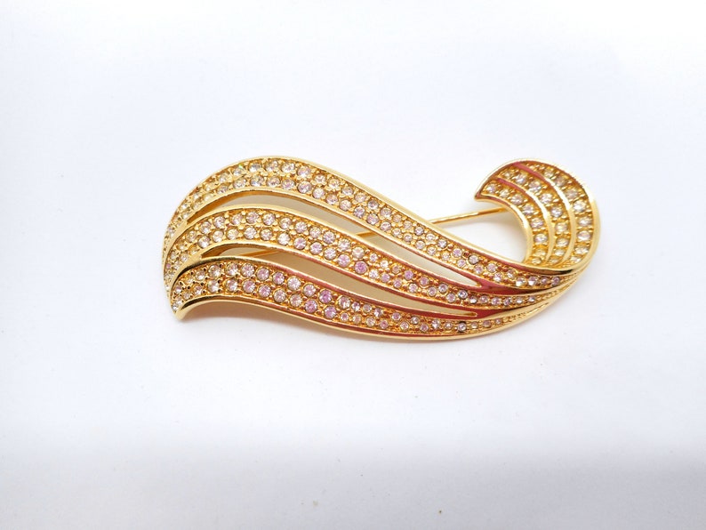 Vintage SWAROVSKI Wave Pin - Etsy