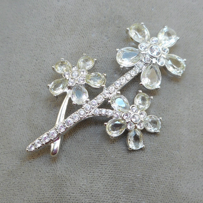 Swarovski Crystal Flower Pin - Etsy