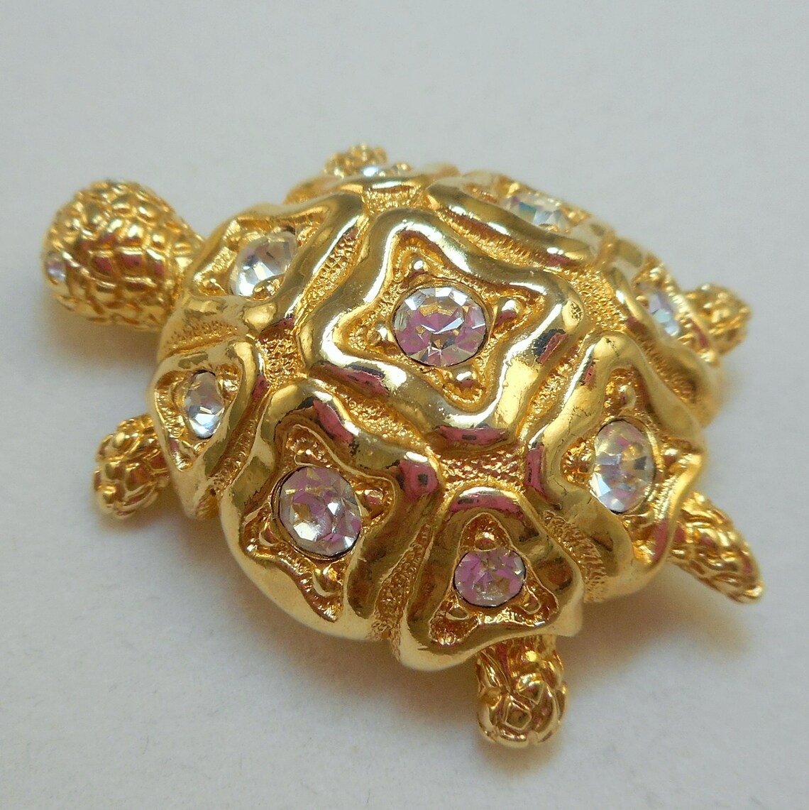 Vintage Swarovski Turtle Pin - Etsy