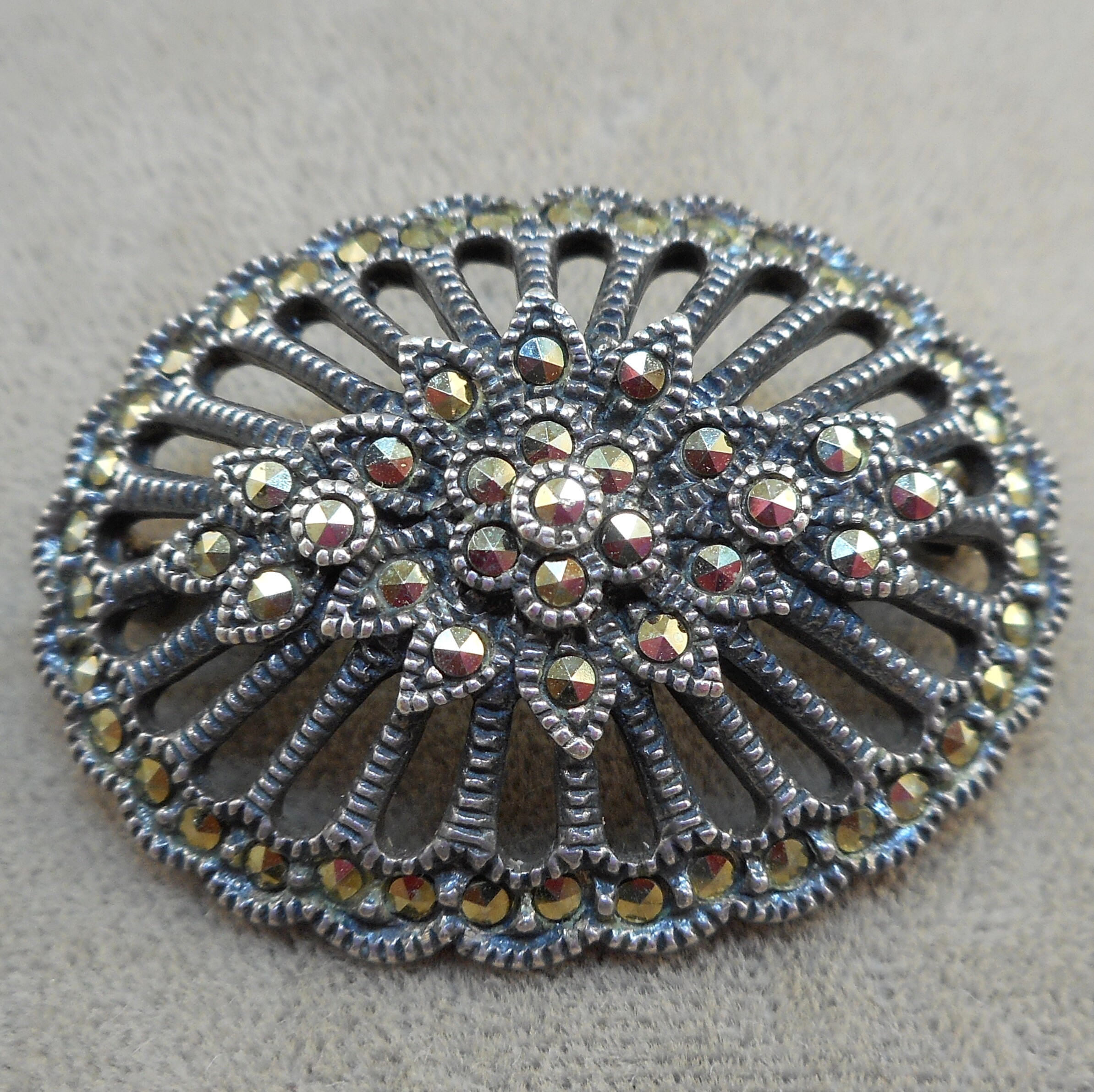 Judith Jack Sterling Marcasite Pin - Etsy UK