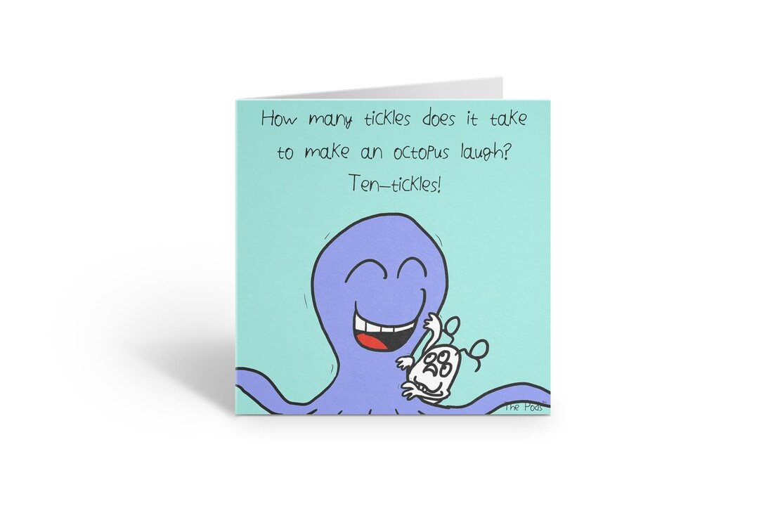 Funny Octopus Theme Printable Greeting Card, Joke Gift Card for Ocean ...