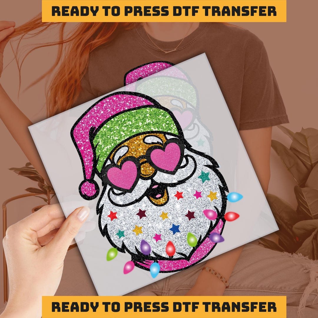 Santa Claus Christmas Design DTF Transfer, Ready to Press, Personalized ...
