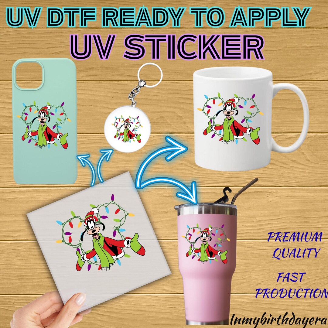 Goofy Christmas UV DTF Sticker, Ready to Apply Xmas Holiday Transfer ...