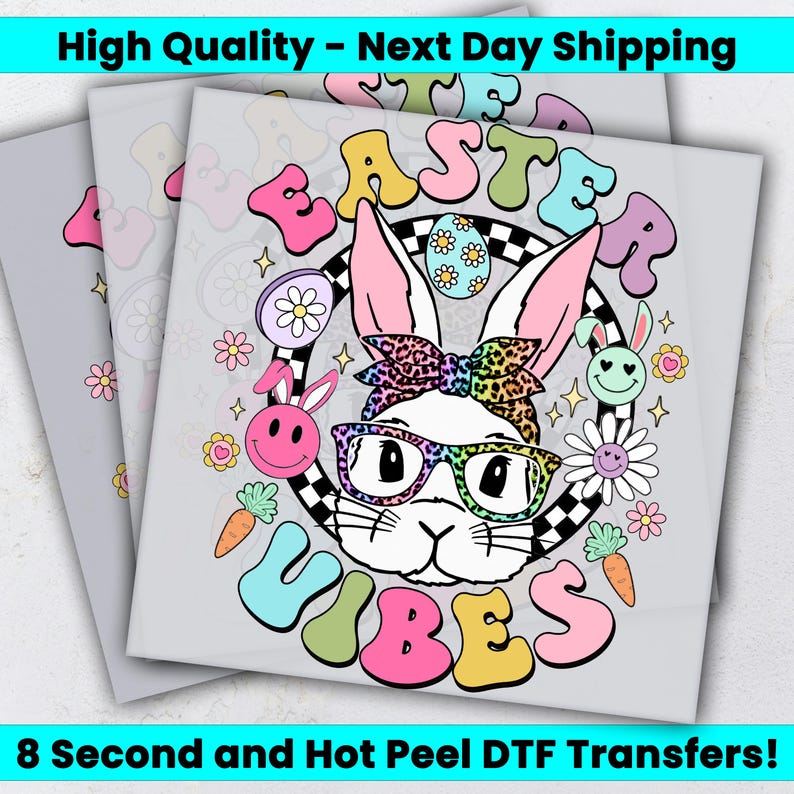 Happy Easter DTF Transfers, Easter Vibes Ready to Press - Etsy