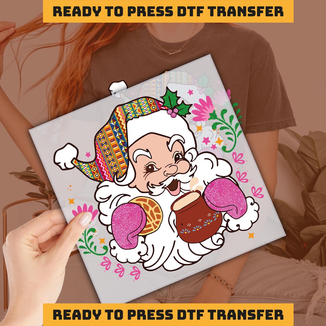 Santa Claus Christmas Design DTF Transfer, Ready to Press, Personalized ...