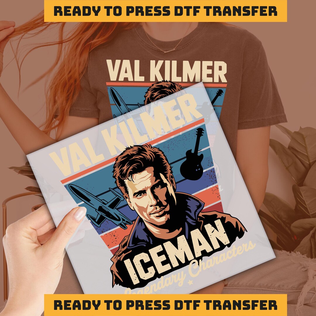 Val Kilmer Dtf, Top Gun Iceman Heat Press, Maverick Wingman Fan Gift ...