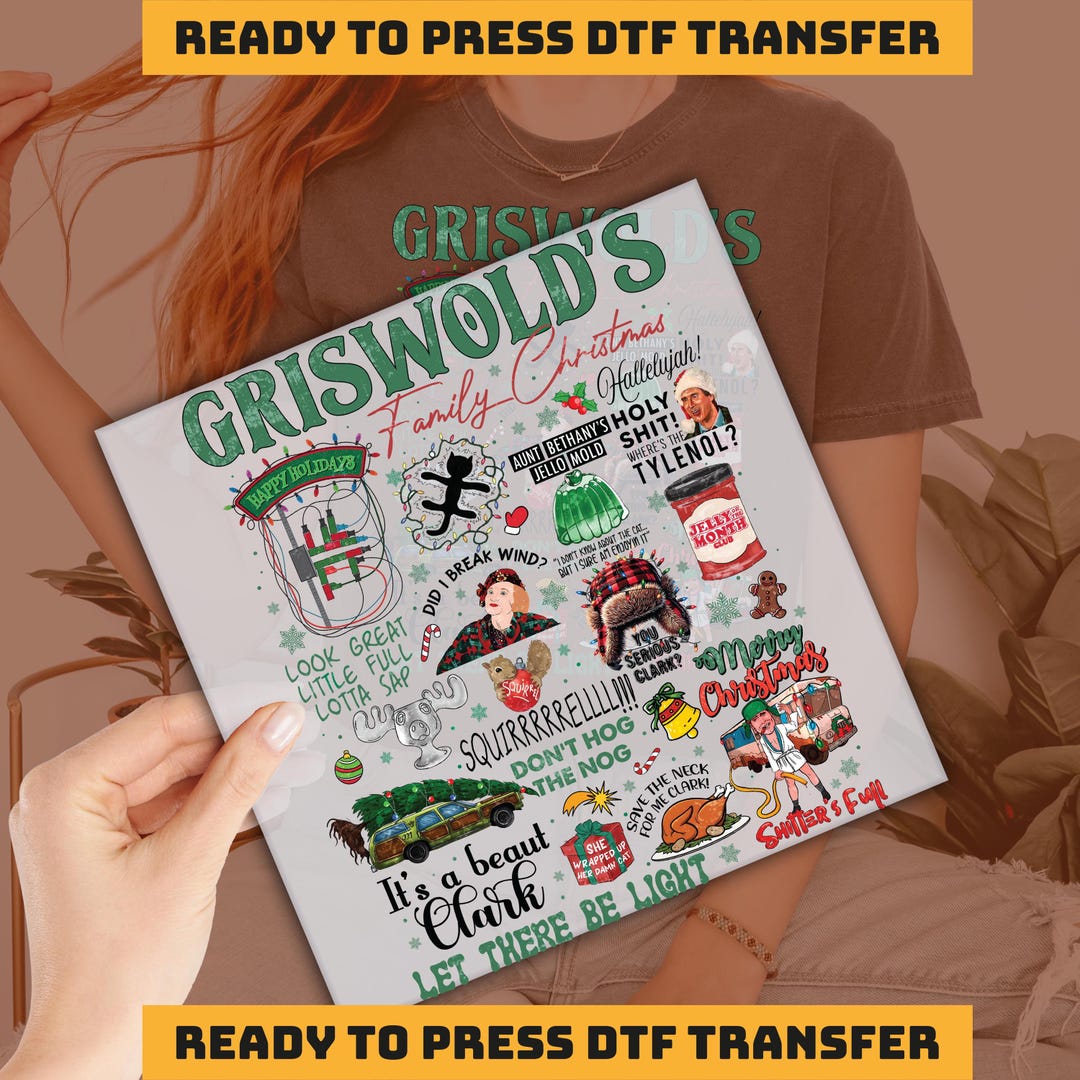 Christmas Tree Design DTF Transfer , Griswold Ready to Press, DTF ...