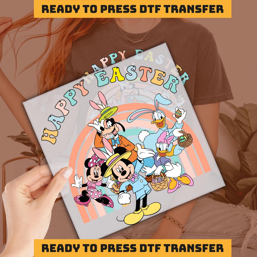Mickey and Friends Easter DTF , Easter Day Dtf, Grand Millennial Easter ...
