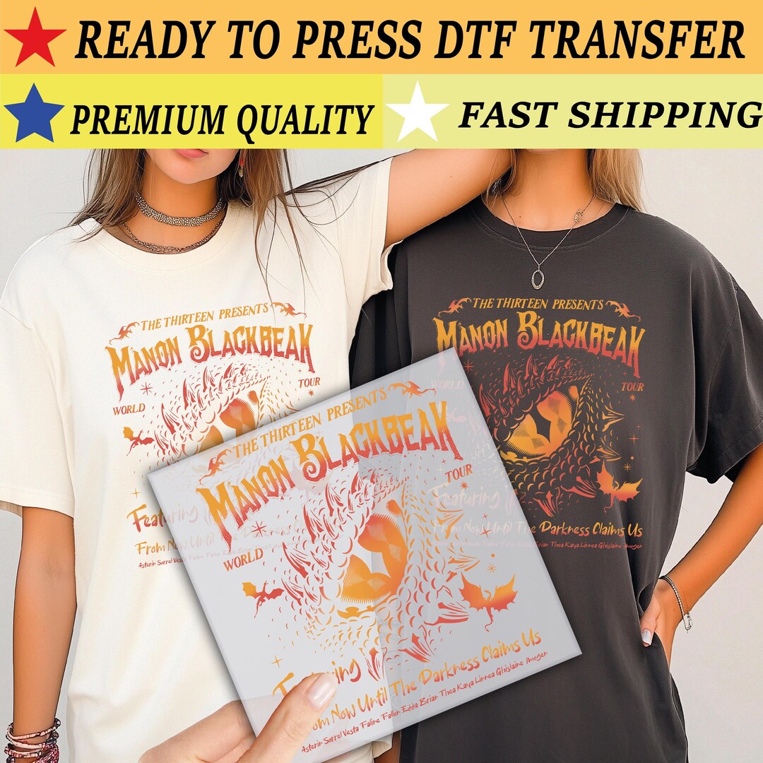 Manon Blackbeak Tour DTF Transfer, Fantasy Inspired Heat Press Print ...