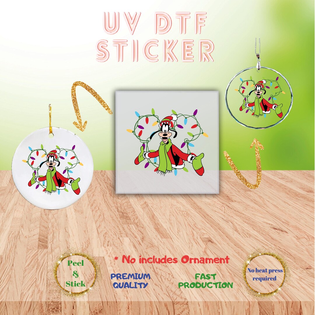 Goofy Disney UV Dtf Ornament Decals, Goofy Christmas Ornament Uv Dtf ...