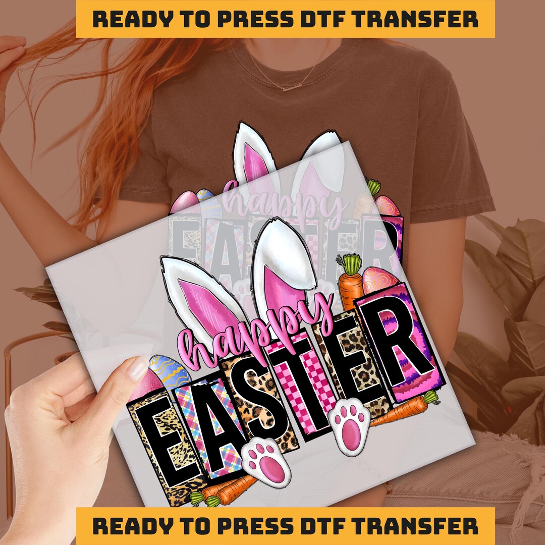 Happy Easter DTF , Funny Bunny Easter Ready to Press, Easter Bunny DTF ...