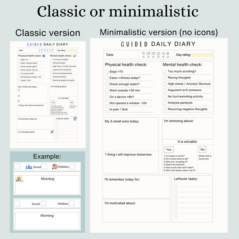 Digital Daily Diary | ADHD Journal 2025 | Goodnotes Minimalist Journal ...