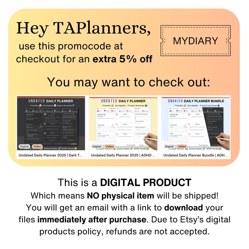 Digital Daily Diary | ADHD Journal 2025 | Goodnotes Minimalist Journal ...