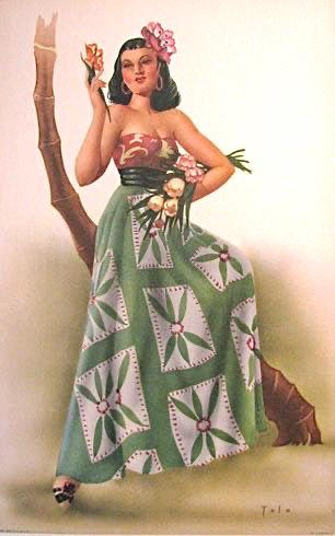 1940's Latina Dancer Woman by Telo Vintage Fashion Poster Print - Etsy